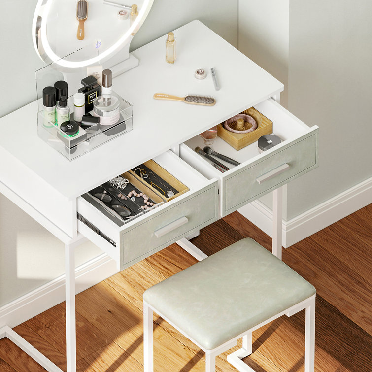 Brayden Studio Irmlind Dressing Table with Mirror | Wayfair.co.uk