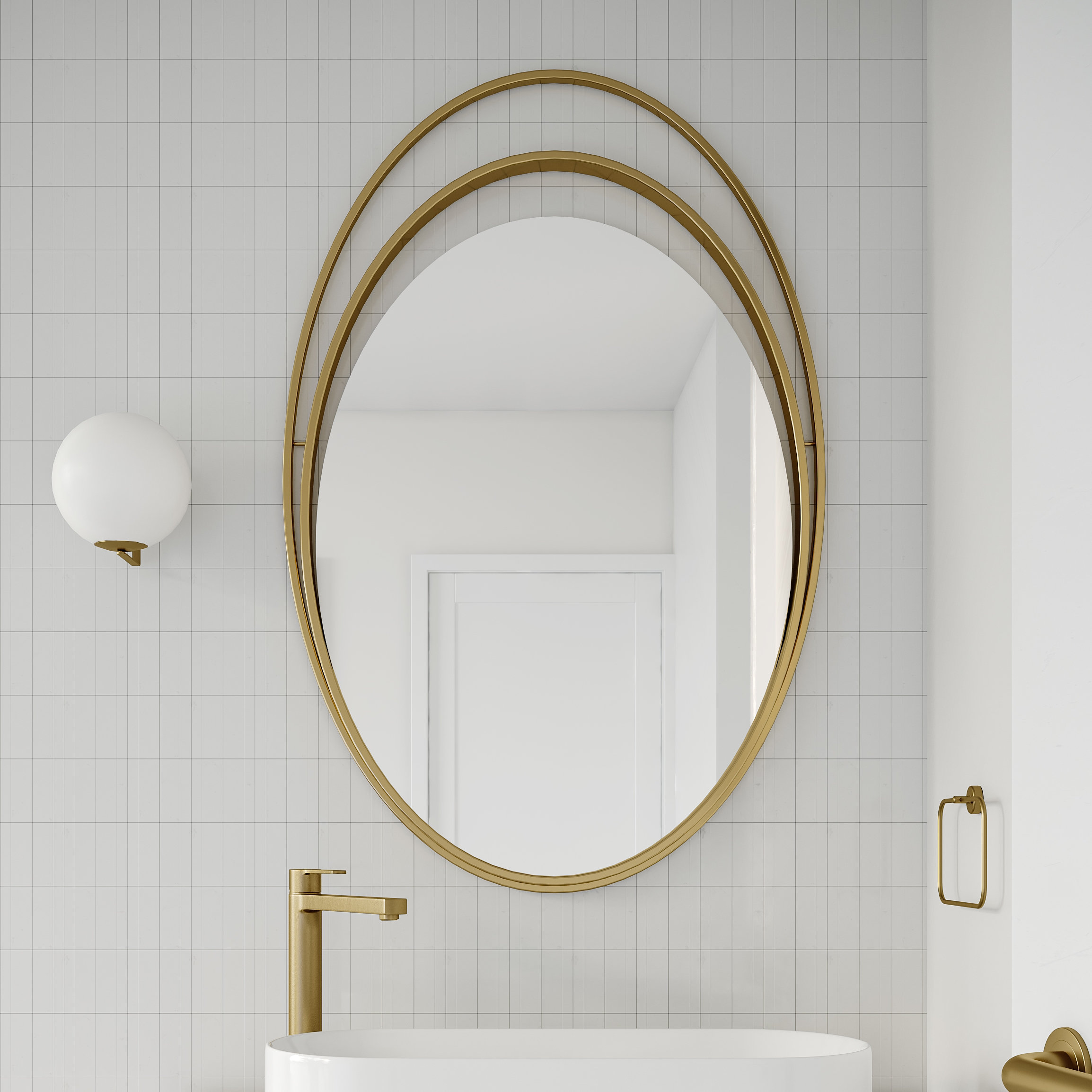 Mercer41 Kanthan Oval LED Metal Wall Mirror | Wayfair