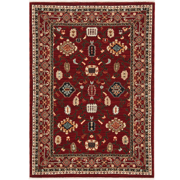 Bungalow Rose Red/Black Rug | Wayfair