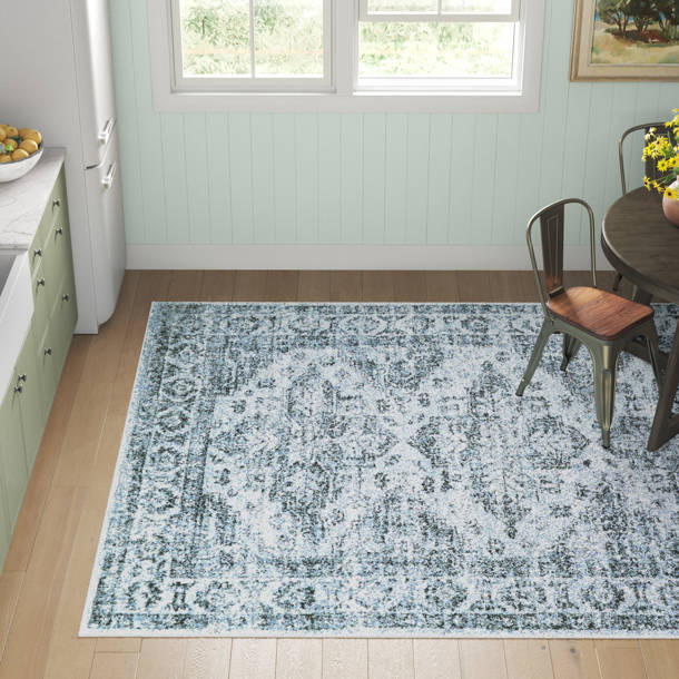 Sand & Stable Boynton Performance Teal Rug & Reviews | Wayfair