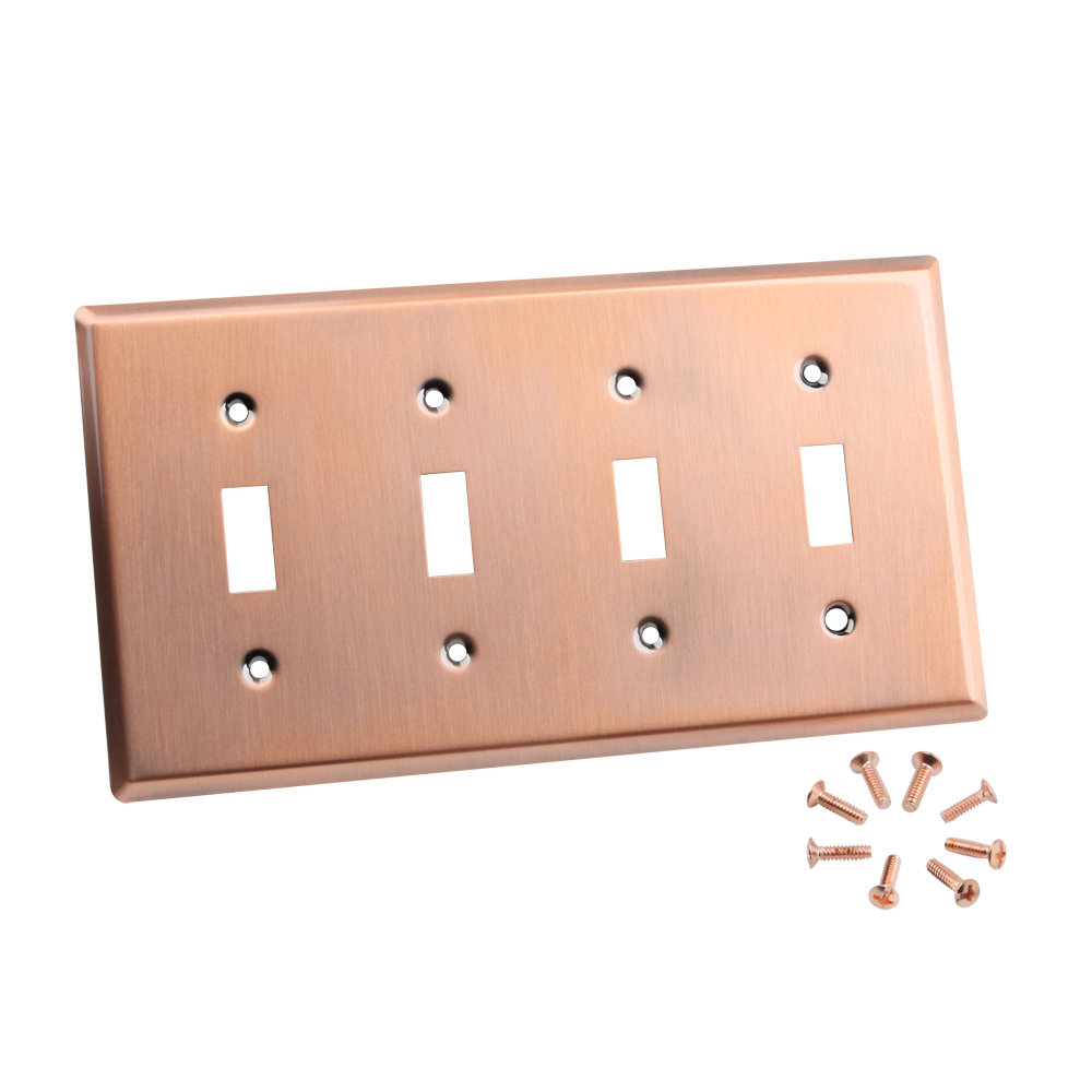 Akicon 4-Gang Toggle Light Switch Wall Plate | Wayfair