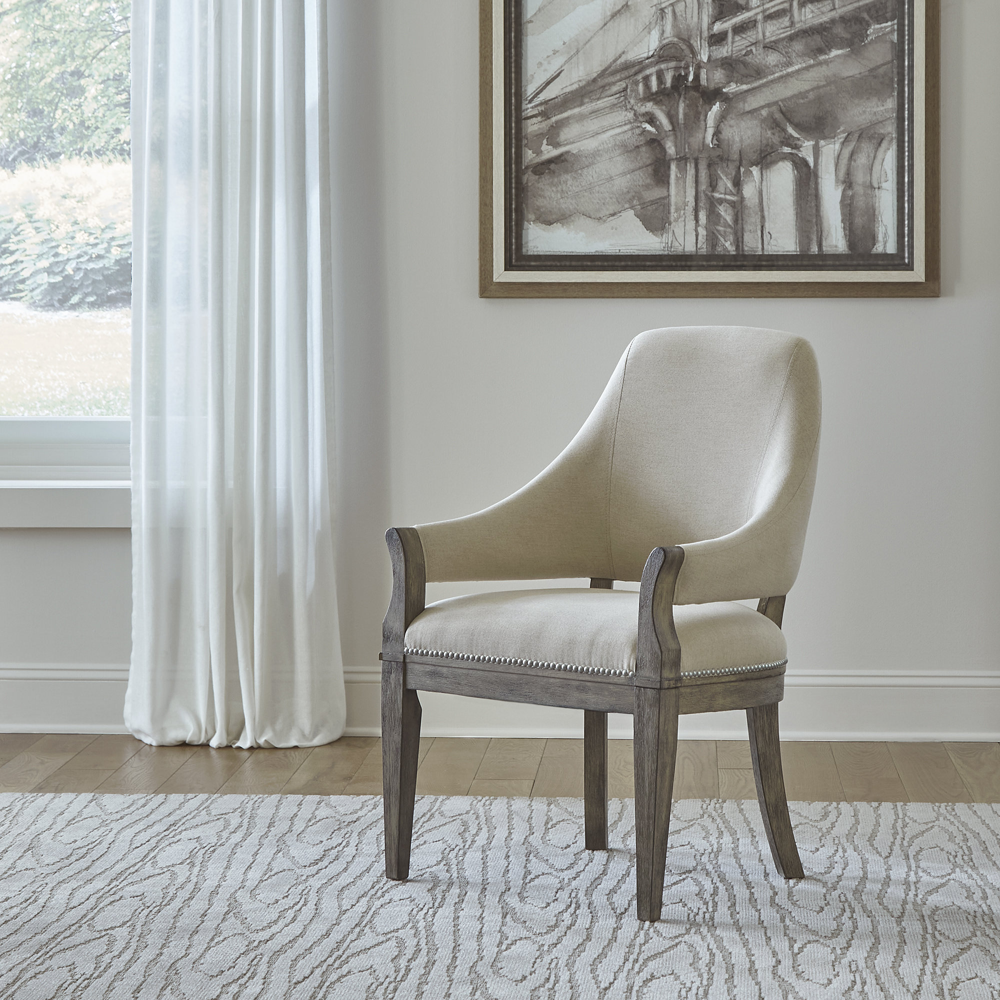 Laurel Foundry Modern Farmhouse Kaila Solid Back Arm Chair | Wayfair