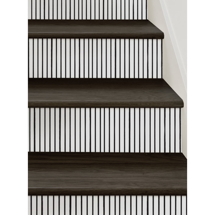 Latitude Run® Juweria Painted Peel and Stick Stair Riser Strips Wall ...