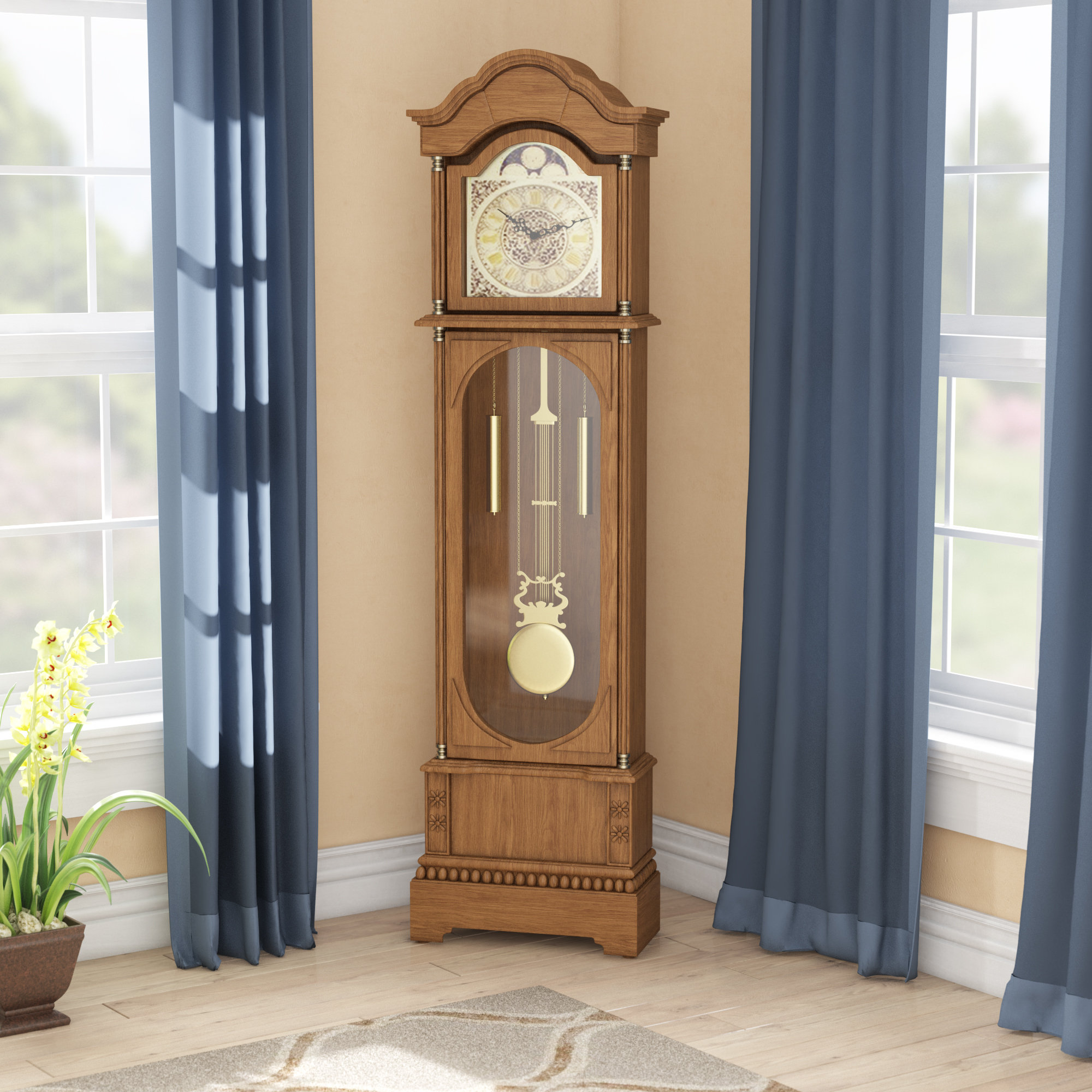 Astoria Grand Coston 71.63" Wood Grandfather Clock & Reviews | Wayfair