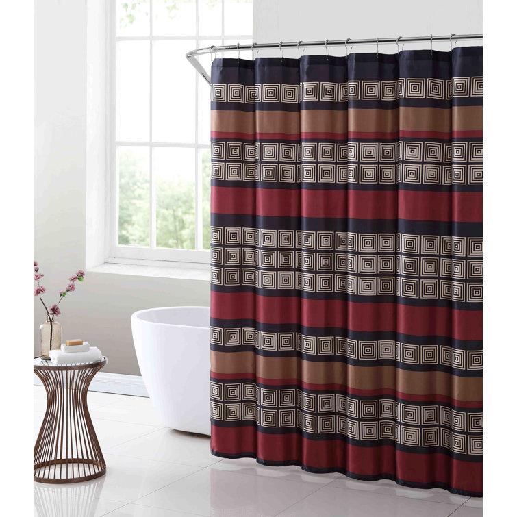 Ebern Designs Lowellville Striped Single Shower Curtain | Wayfair