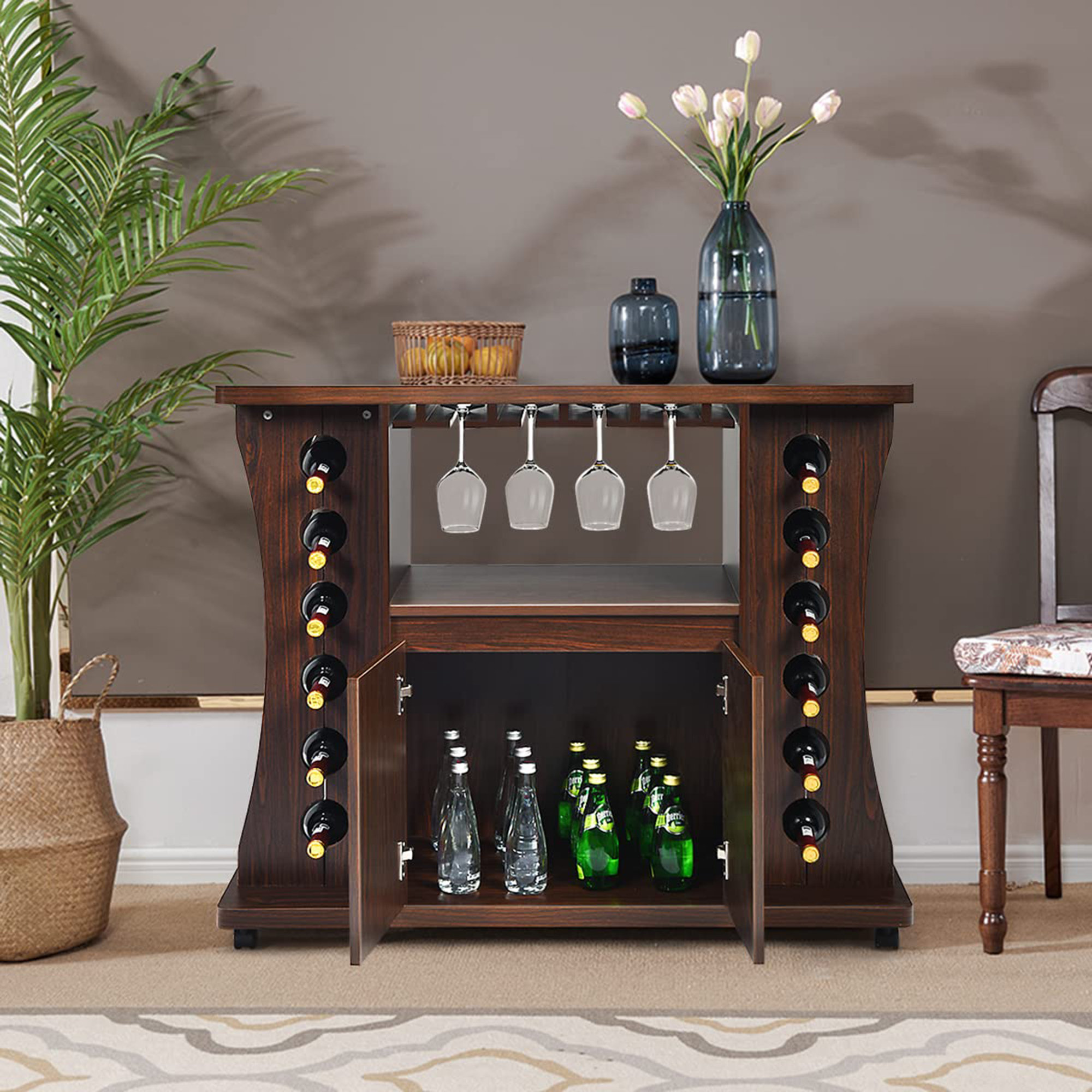 Rosalind Wheeler Mobile Kitchen Island And Rolling Serving Buffet ...