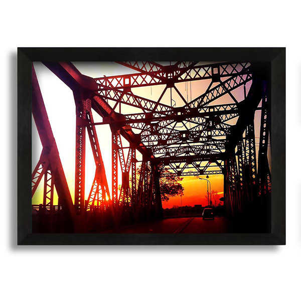 Ebern Designs Street Bridge - Picture Frame Photograph on Canvas ...