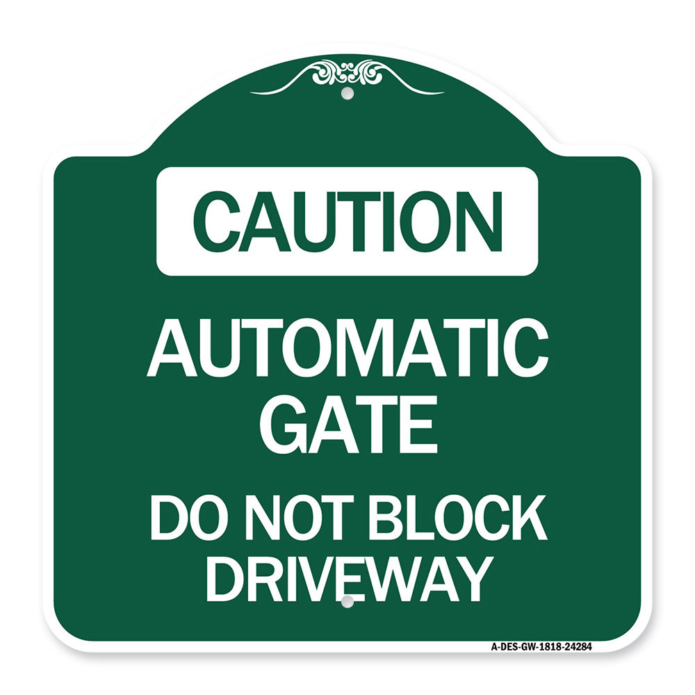 Signmission Designer Series Sign - Caution, Automatic Gate, Do Not ...