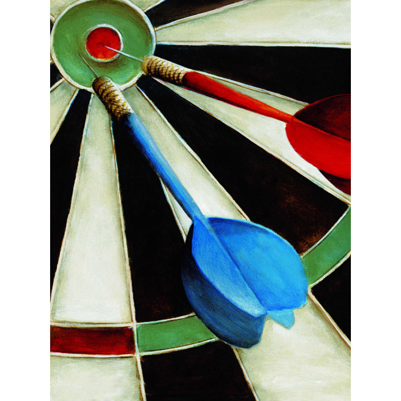 Winston Porter Dart Board Game With Darts - Wrapped Canvas Print | Wayfair