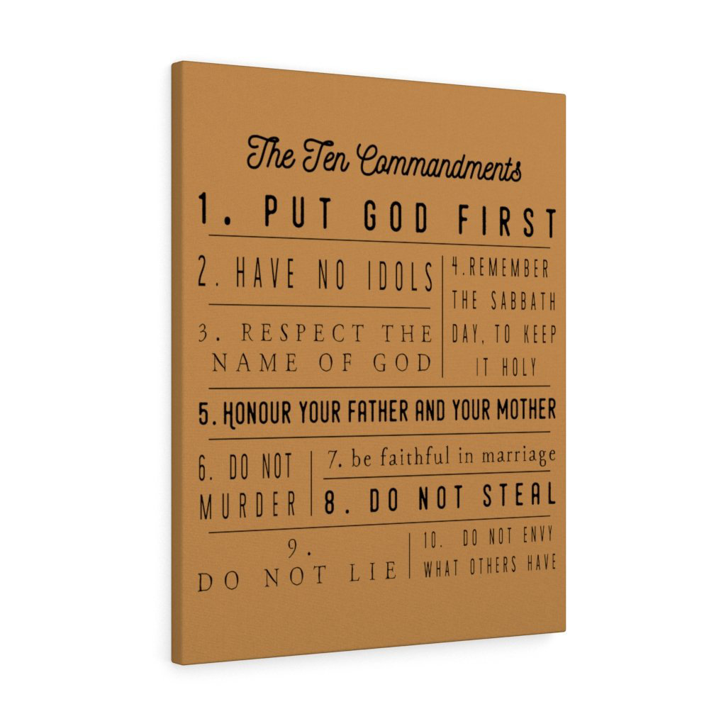 Express Your Love Gifts Ten Commandments Gold Christian Wall Art Print ...
