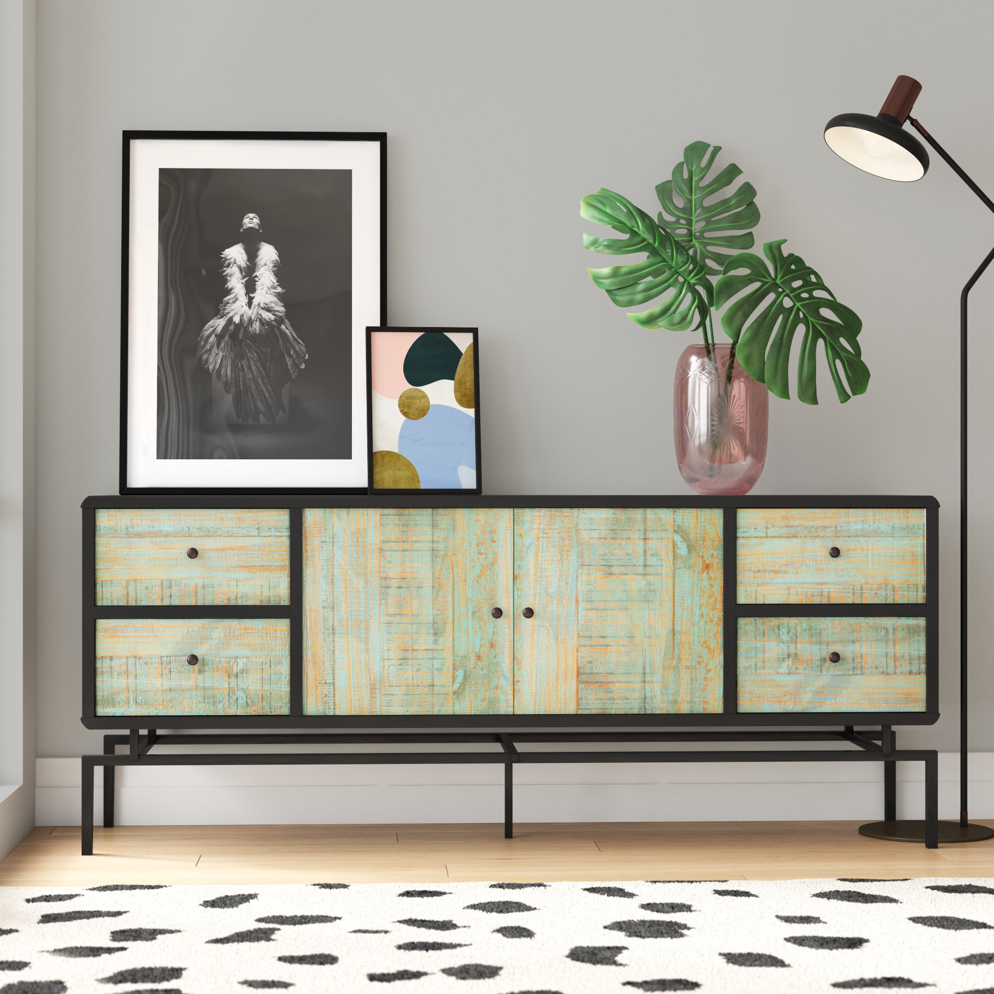 Ebern Designs Herulf 71'' Wide 4 Drawer Buffet Table & Reviews | Wayfair