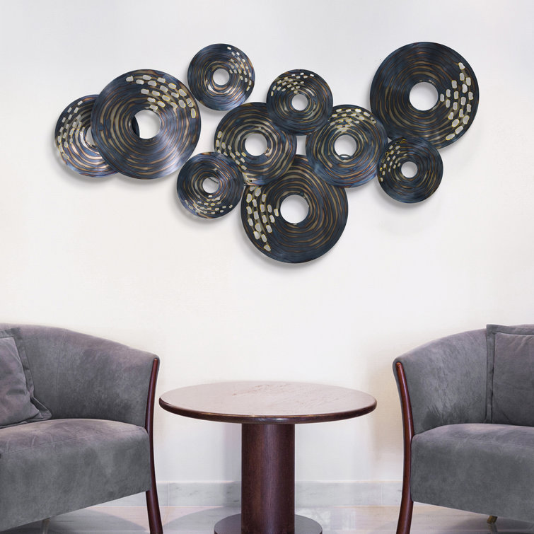 Orren Ellis Flan Hand Painted Etched Metal Wall Décor | Wayfair