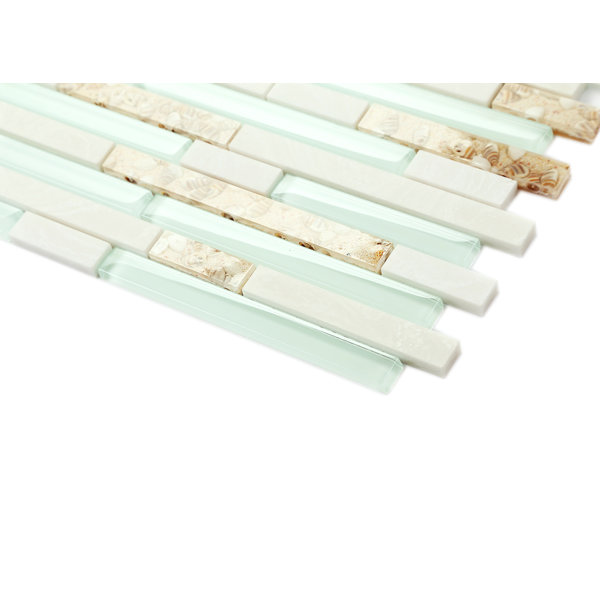 Blujellyfish Tiffany Blue Straight Edge Engineered Stone/Glass/Seashell ...