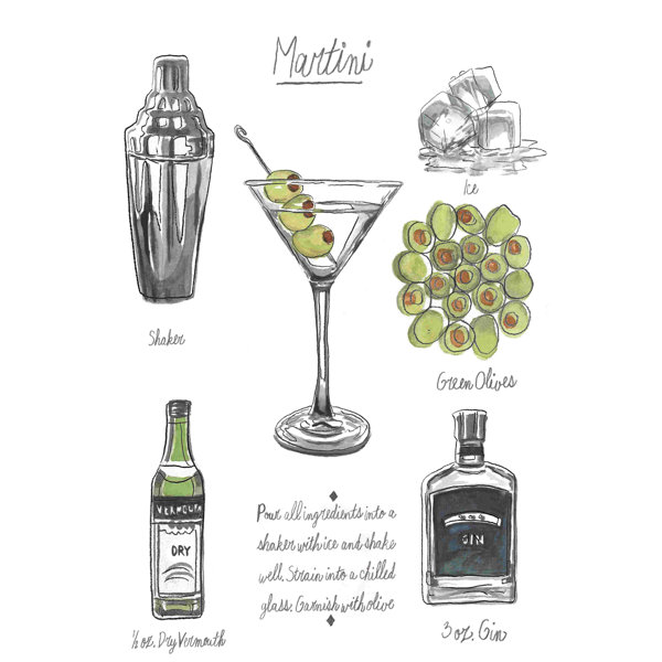 Trinx Classic Cocktail - Martini by Naomi Mccavitt - Wrapped Canvas ...