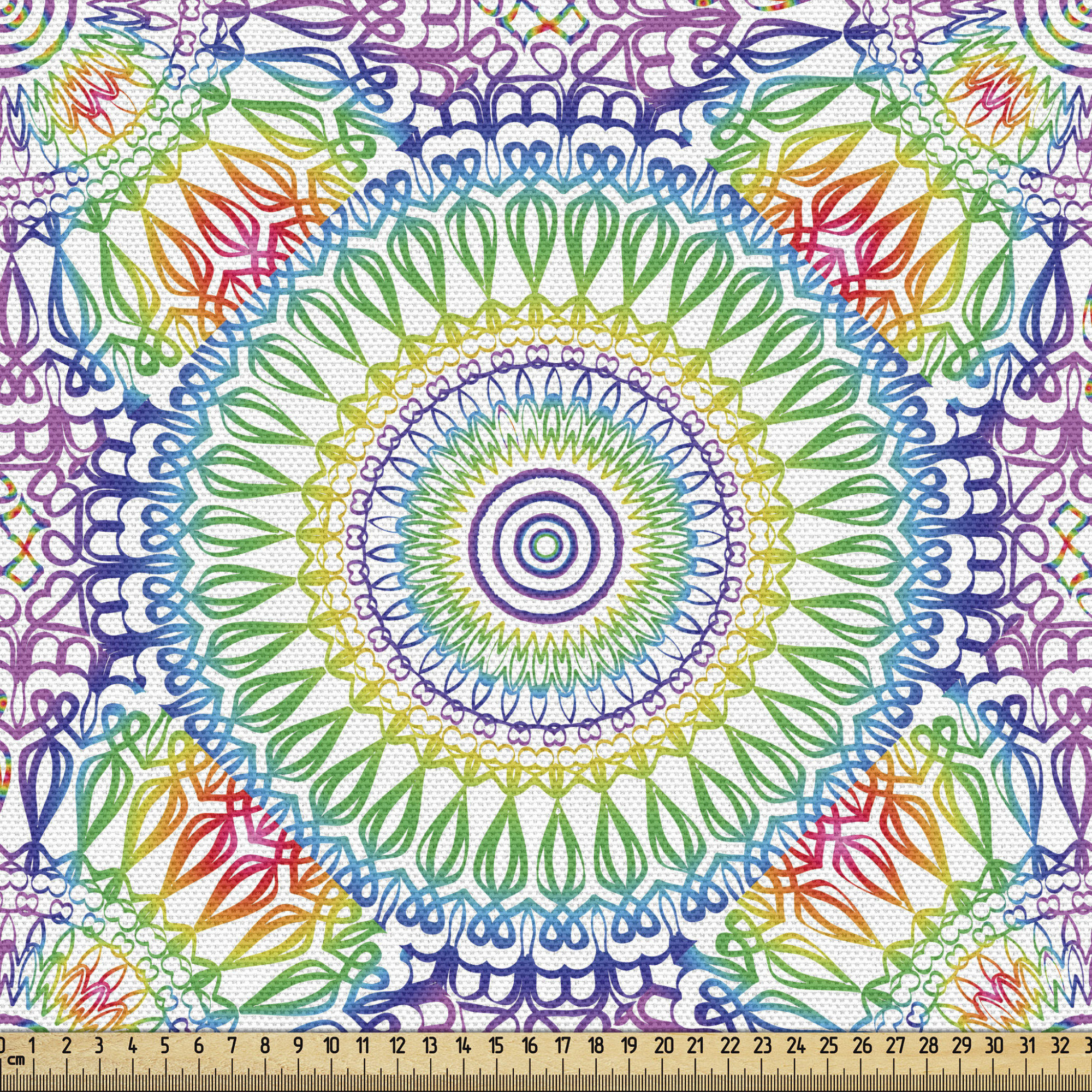 East Urban Home fab_162697_Retro Fabric By The Yard, Ethnic Design ...