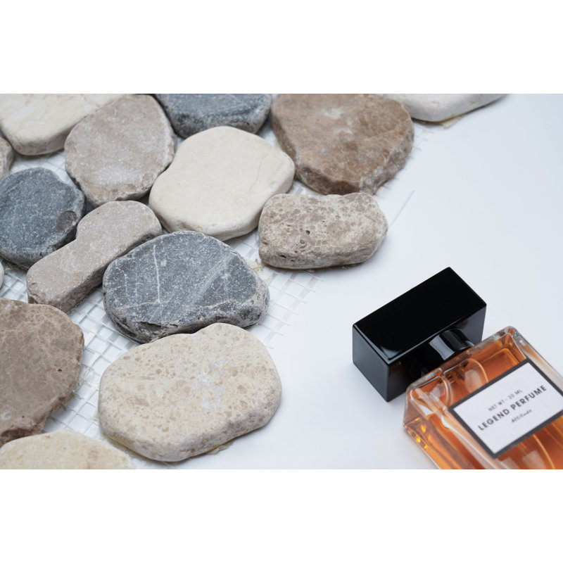 MatrixStoneUSA River Rock Snow Random Sized Marble Pebbles Mosaic Wall ...