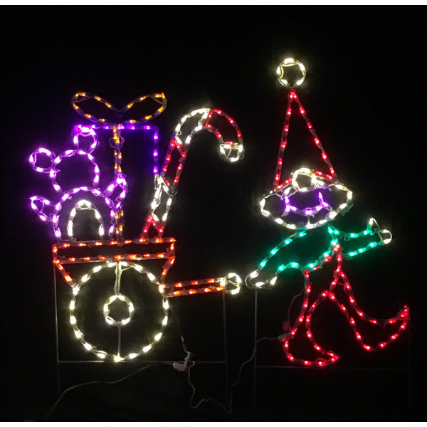 Lori's Lighted D'Lites Elf with Cart of Toys Christmas Holiday Lighted ...