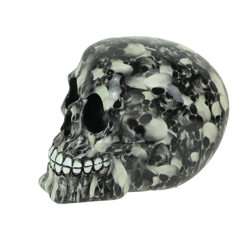 Trinx Resin Skulls Print Skull Statue Skeleton Home Decor Gothic ...