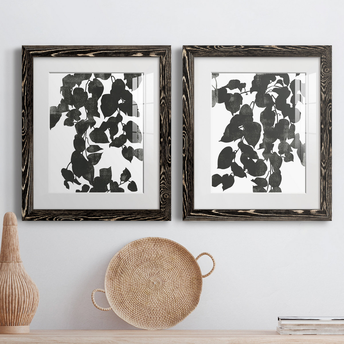 Red Barrel Studio® Pothos Silhouette I - 2 Piece Picture Frame Drawing ...