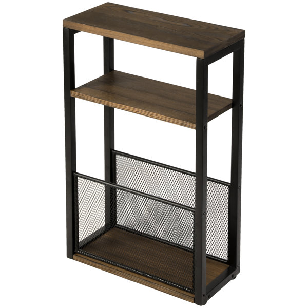 17 Stories Solid Wood Floor Shelf End Table with Storage | Wayfair