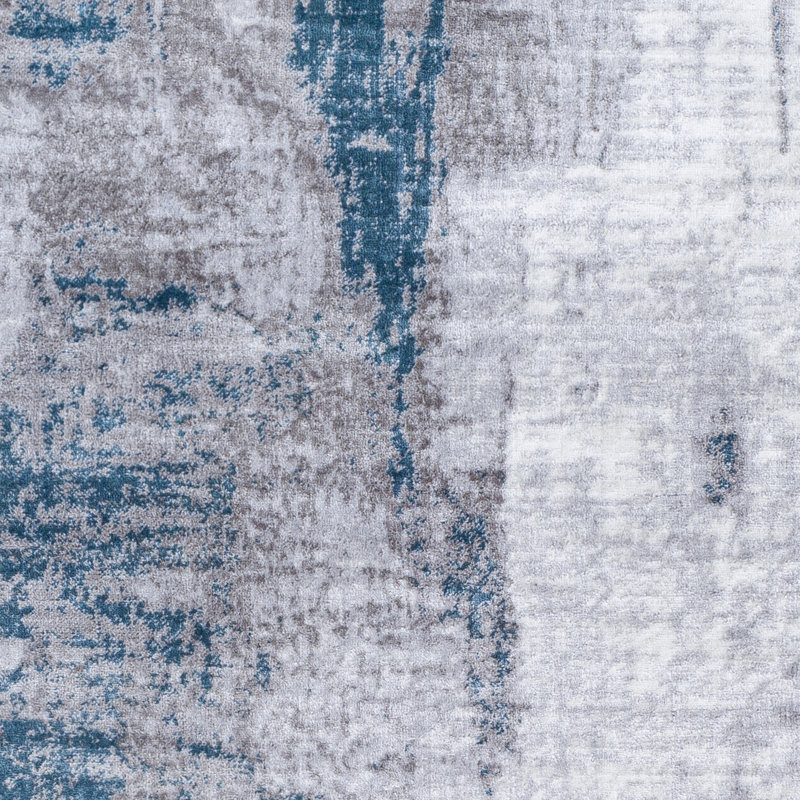 Steelside™ Cornwell Performance Aqua/Gray Rug & Reviews | Wayfair