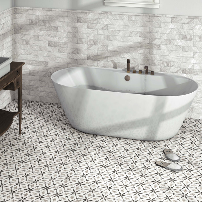Merola Tile Classico Bardiglio Hex 7" x 8" Porcelain Patterned Wall ...