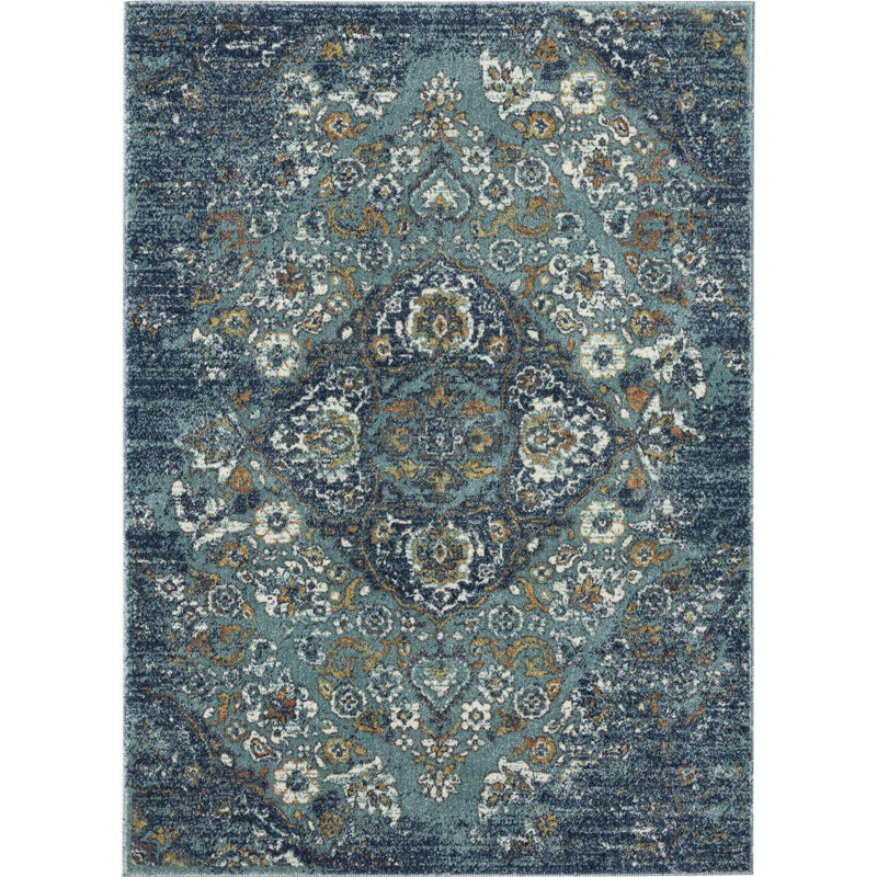 Persian-rugs Victoria Performance Blue Rug | Wayfair