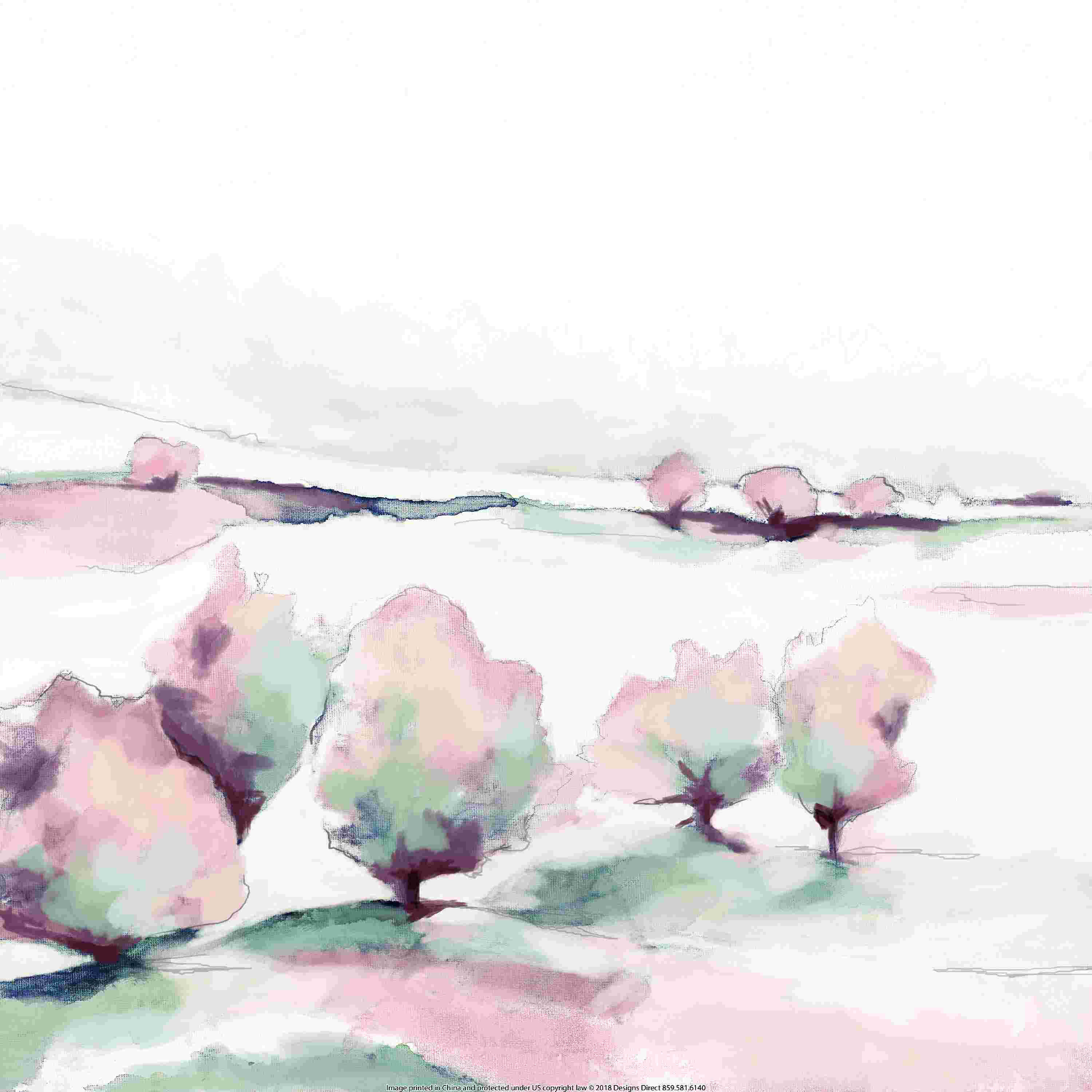 Red Barrel Studio® Watercolor Tree Landscape On Canvas Textual Art ...