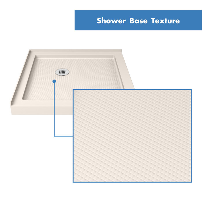 DreamLine Aqua-Q Fold 36 W X 36 D X 76.75 H Frameless Square Shower Kit ...