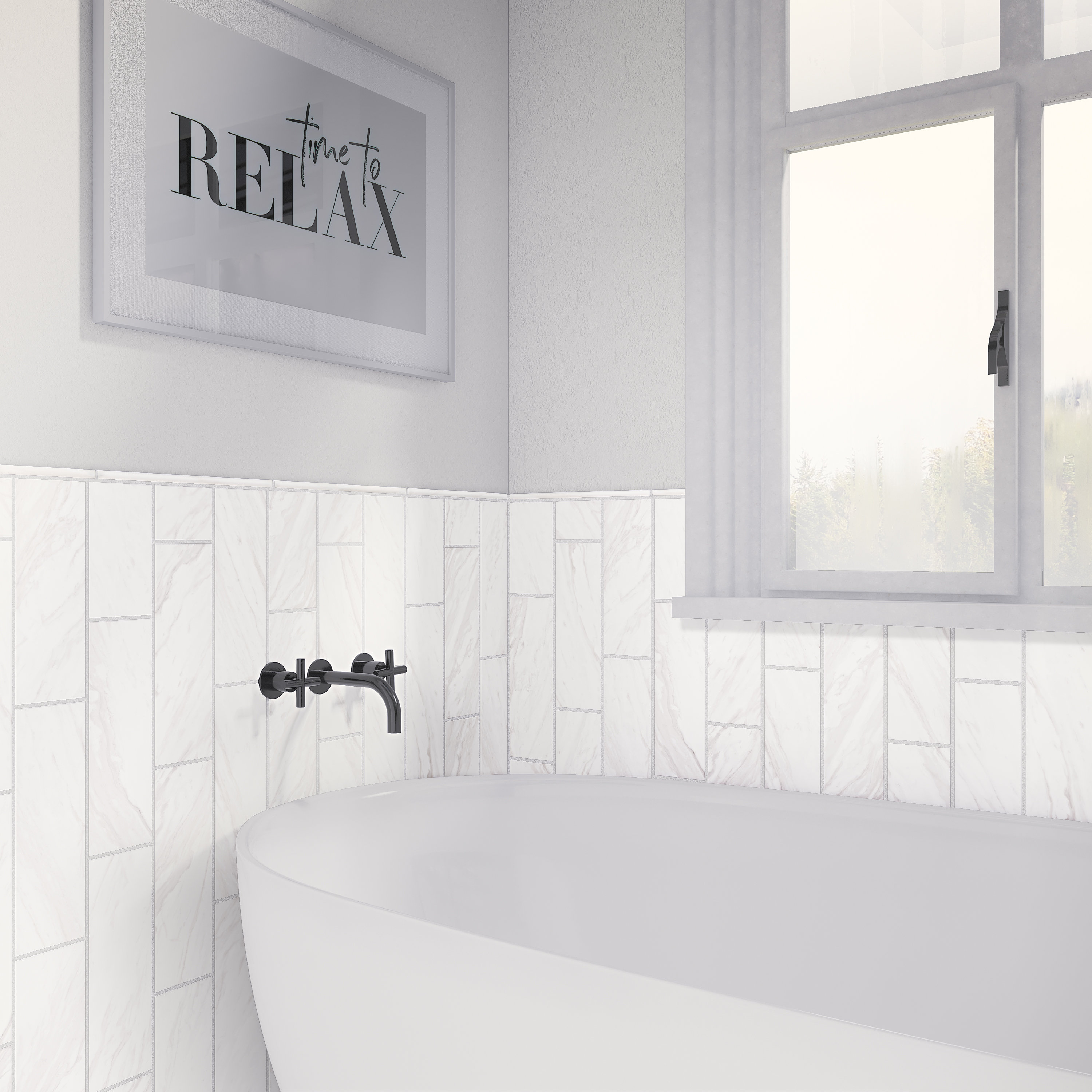 Daltile Perpetuo 1/2" X 12" Glazed Ceramic Wall Jolly in Satin (Sold by ...