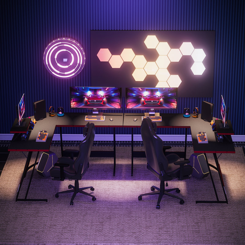 Inbox Zero Koitcho 58" L-Shaped Gaming Desk Computer Corner Gaming Desk ...