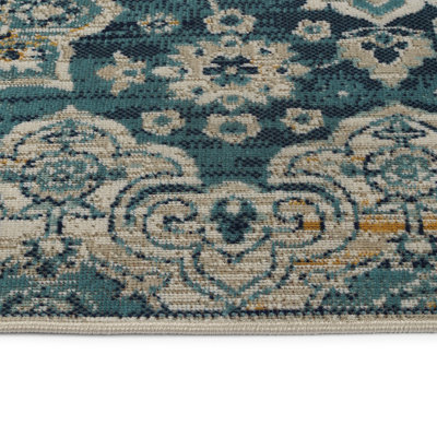Bungalow Rose Atherton Turquoise/Yellow/Beige Indoor/Outdoor Rug ...