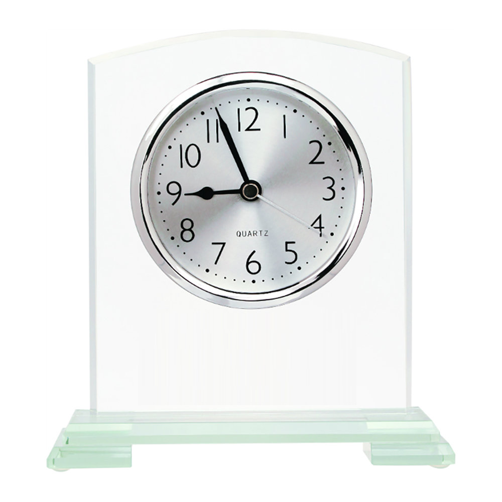 Orren Ellis Ostra Glass Desk Clock | Wayfair