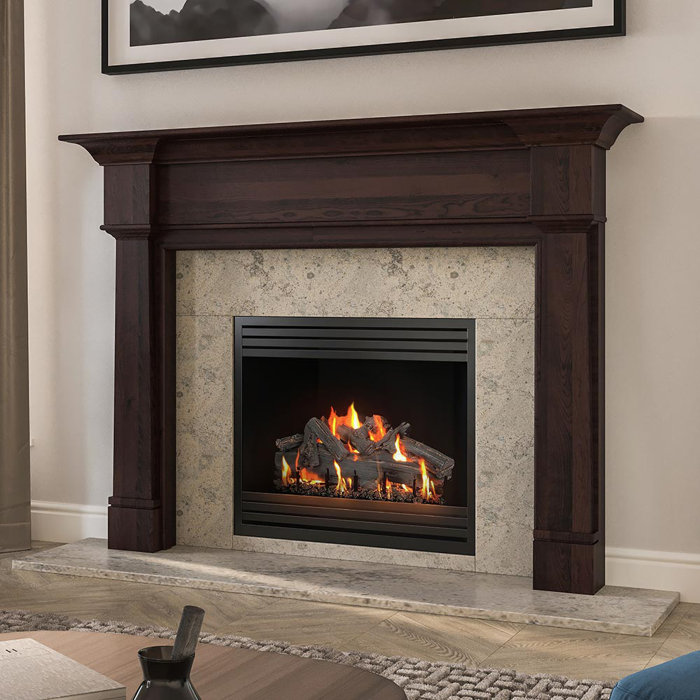 Modern Ember Grant Traditional Wood Fireplace Mantel Surround Kit ...