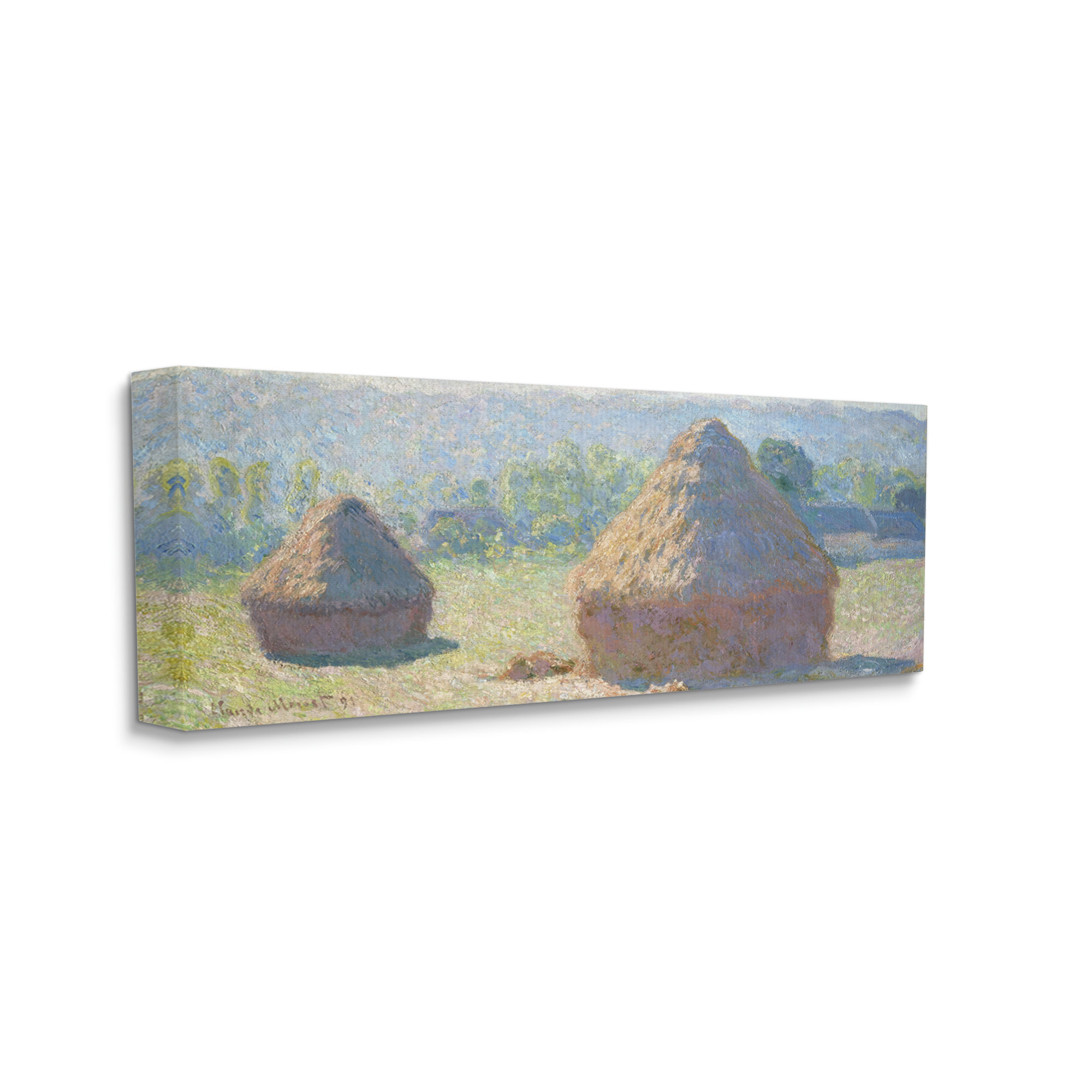 Stupell Industries Haystacks, End Of Summer by Claude Monet - Wrapped ...