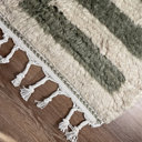 AllModern Essi Handmade Flatweave Wool Green/Tan Rug | Wayfair