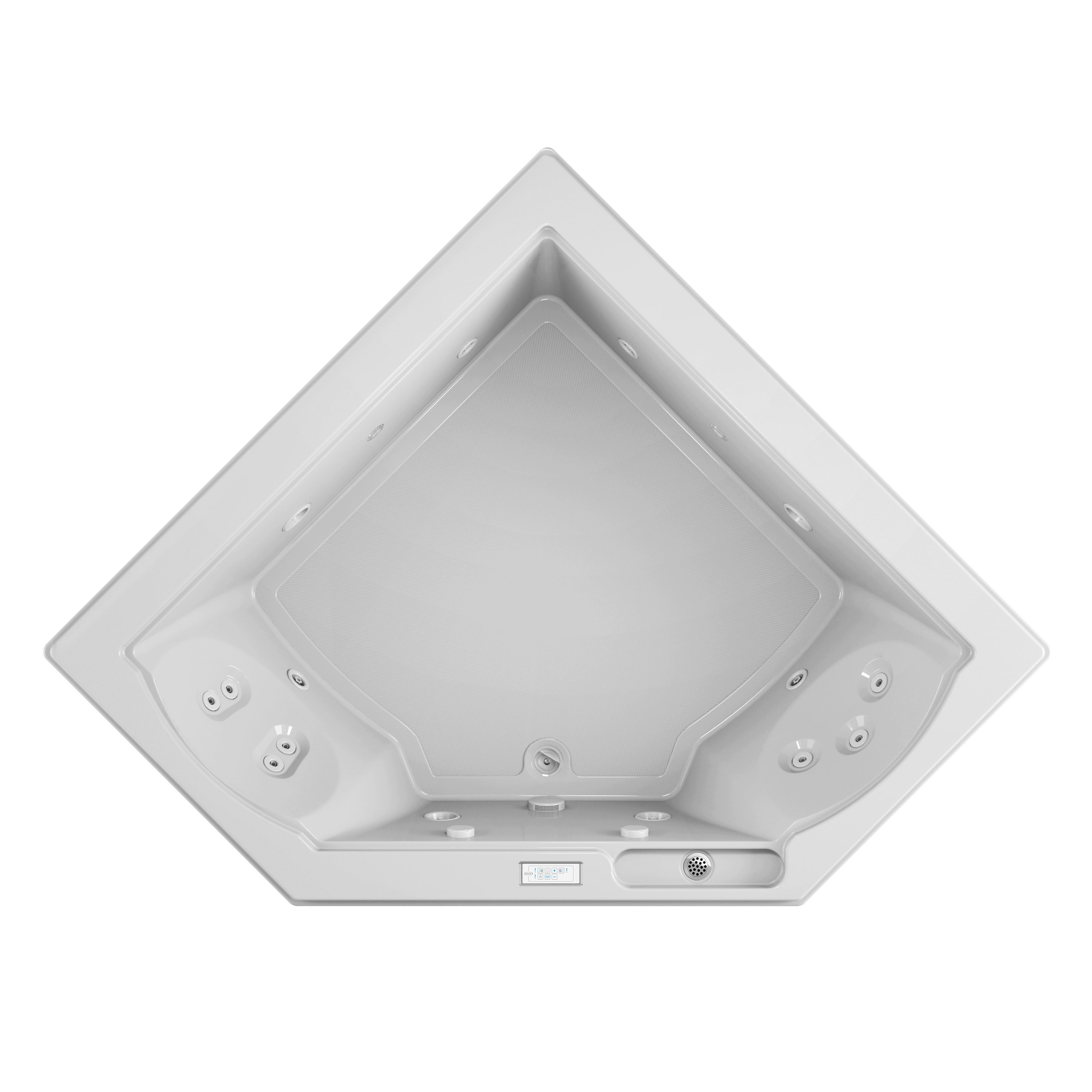 JACUZZI® Fuzion® 65.75" x 65.75" Corner Whirlpool Acrylic Bathtub Light ...