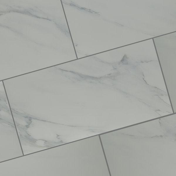 Qube Tiles Spectrum Marble 12" X 24" Carrara Polished Porcelain Floor ...