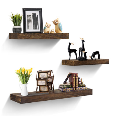 Millwood Pines Ensemble de 3 tablettes flottantes à fixation murale ...
