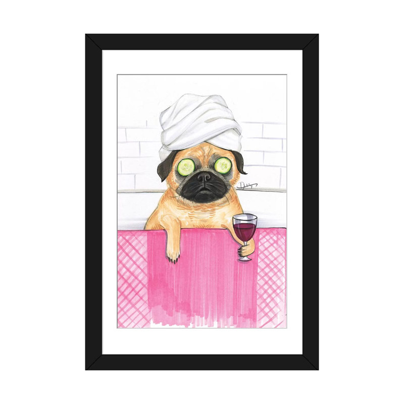 Bless international Pug Bath by Rongrong Devoe - Gallery-Wrapped Canvas ...
