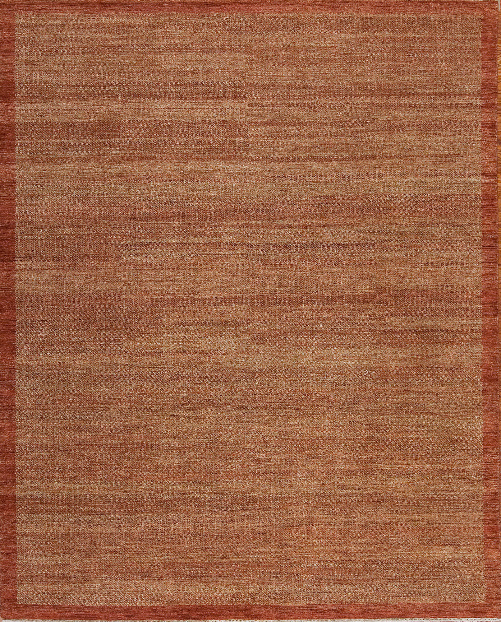 Samad Rugs Textures Handmade Hand-Knotted Wool Honey/Brick Rug | Wayfair