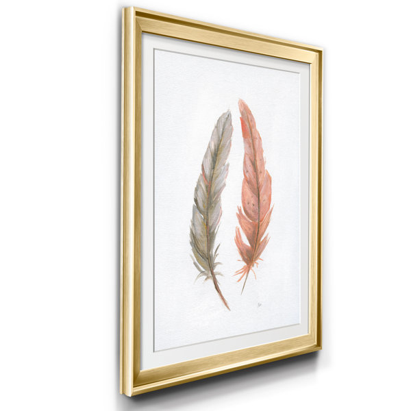 Dakota Fields Soft Feathers - Picture Frame Painting | Wayfair