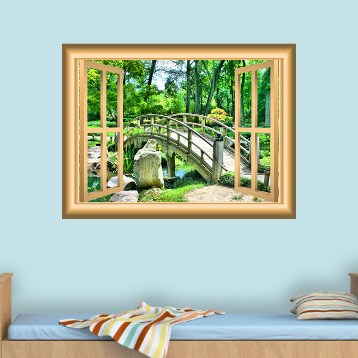 East Urban Home 3D Forest Wall Cling Scenic Wall Decal | Wayfair