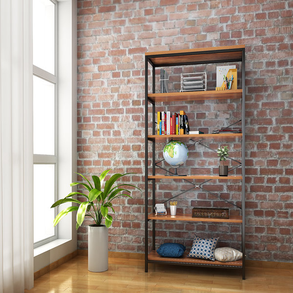 17 Stories Aidann 70.9'' H x 31.6'' W Iron Standard Bookcase & Reviews ...