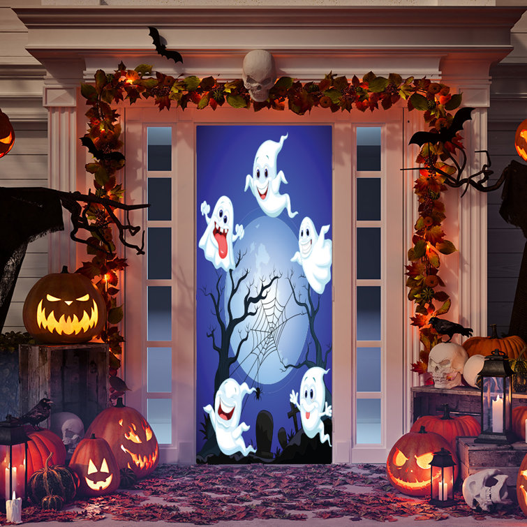 The Holiday Aisle® Halloween Ghosts Door Mural | Wayfair