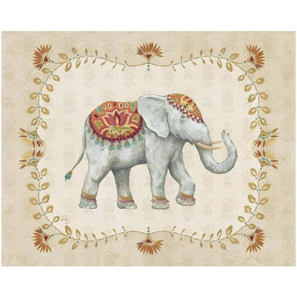 Bungalow Rose Elephant Walk V' - Unframed Print | Wayfair