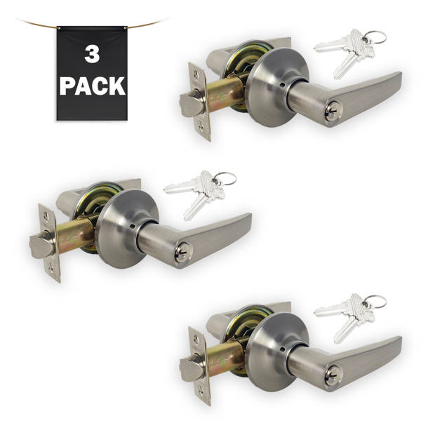 Premier Lock Complete Entry Lever Set with Single Cylinder Deadbolt ...