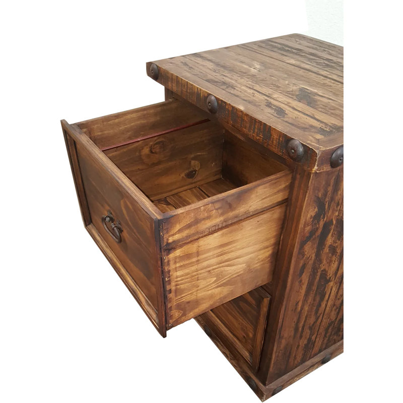 Loon Peak® Evangalene 3 -Drawer Solid Wood File Cabinet | Wayfair