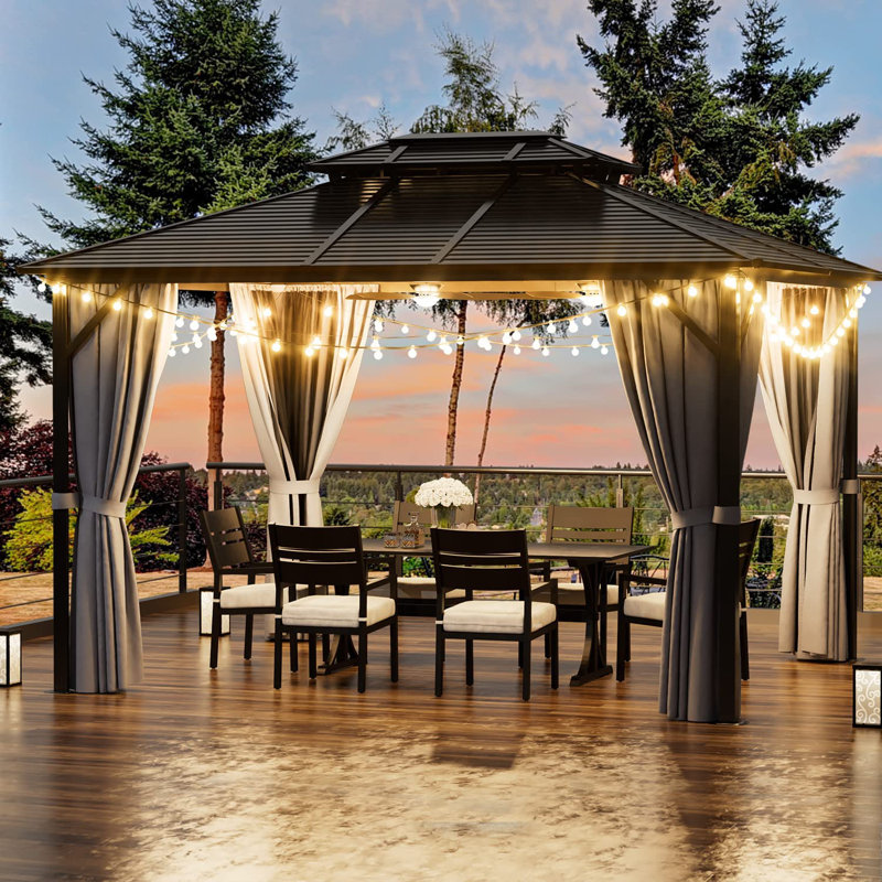 JolyDale 12' Ft. W x 10 Ft. D Aluminum Patio Gazebo & Reviews | Wayfair