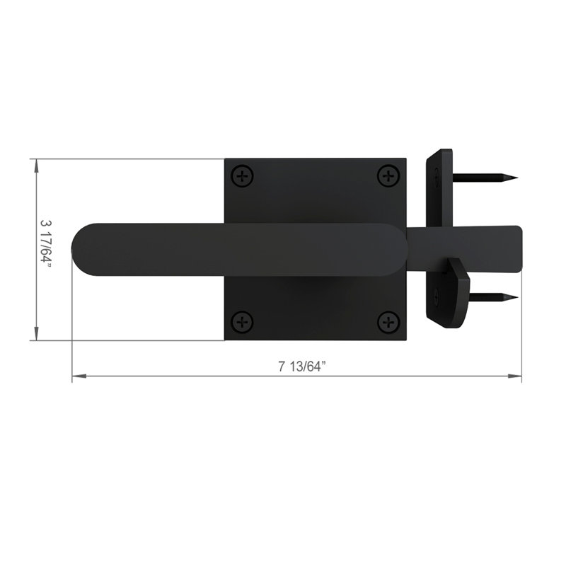 JUBEST Heavy Duty Double Side Swinging Door Latch Gate Hardware Black ...